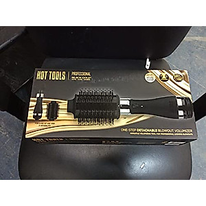 HOT TOOLS Professional Black Gold Detachable One-Step Volumizer and Hair Dryer, 2.8 inch Barrel