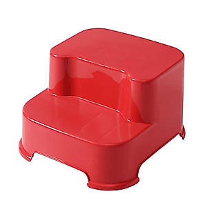Toyvian Two Step Step Stools Toilet Potty Training Stool Non- Slip Foot Stool Bedside Step Stool for Kitchen Bathroom Bedroom Red