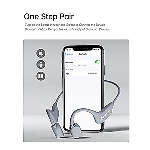 Wireless Bluetooth Headphones, SANAG Open Ear Sport Headphones with Mic, Music Phone Call IP67 Sweat-Resistant Bluetooth Headset for Outdoor Activities, Working, Gym, Christmas Gift Grey