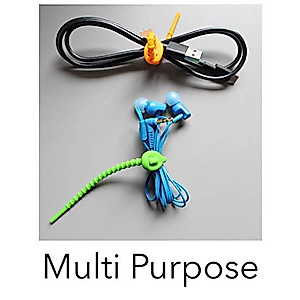 Multi Purpose Silicone Zip Ties - 20 pcs - 6 inch Reusable Zip Ties - Releasable Zip Ties in Multi Color (Red, Blue, Green, Orange) - Ties for Home, Office from EcoSearene