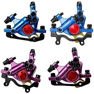 1 Pair Front & Rear HB-100 MTB Bike Hydraulic Disc Brake Calipers Aluminum Alloy Mountain Bike Road Bicycle Line Pulling Brake Clamp (Color : Black, Size : Front+Rear)