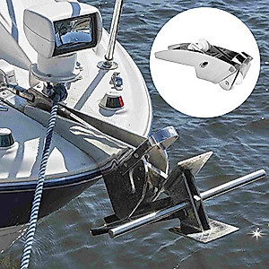 Anchor Holder, Anchor Bracket, Strong Silver Stainless Steel Lightweight for Boat Boat Accessory Boat Part 16.5-33lbs Anchor