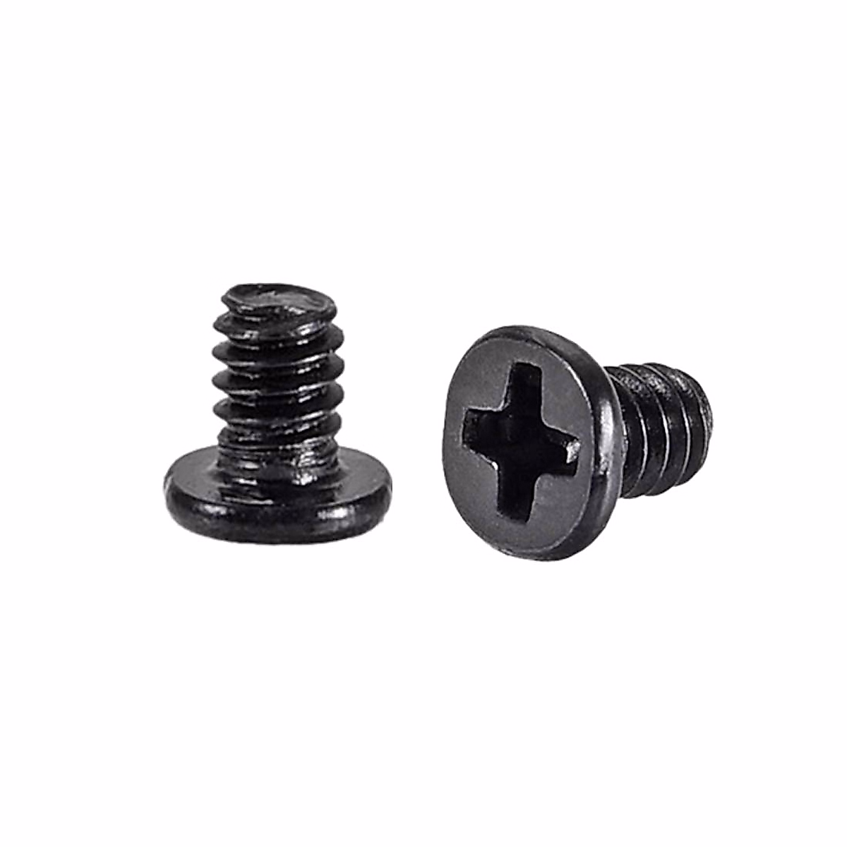 uxcell M1.4x2.5mm Phillips Screw Fastener Black 2.5mm Dia Screw Head for Laptop PC TV Fan Switch 100pcs