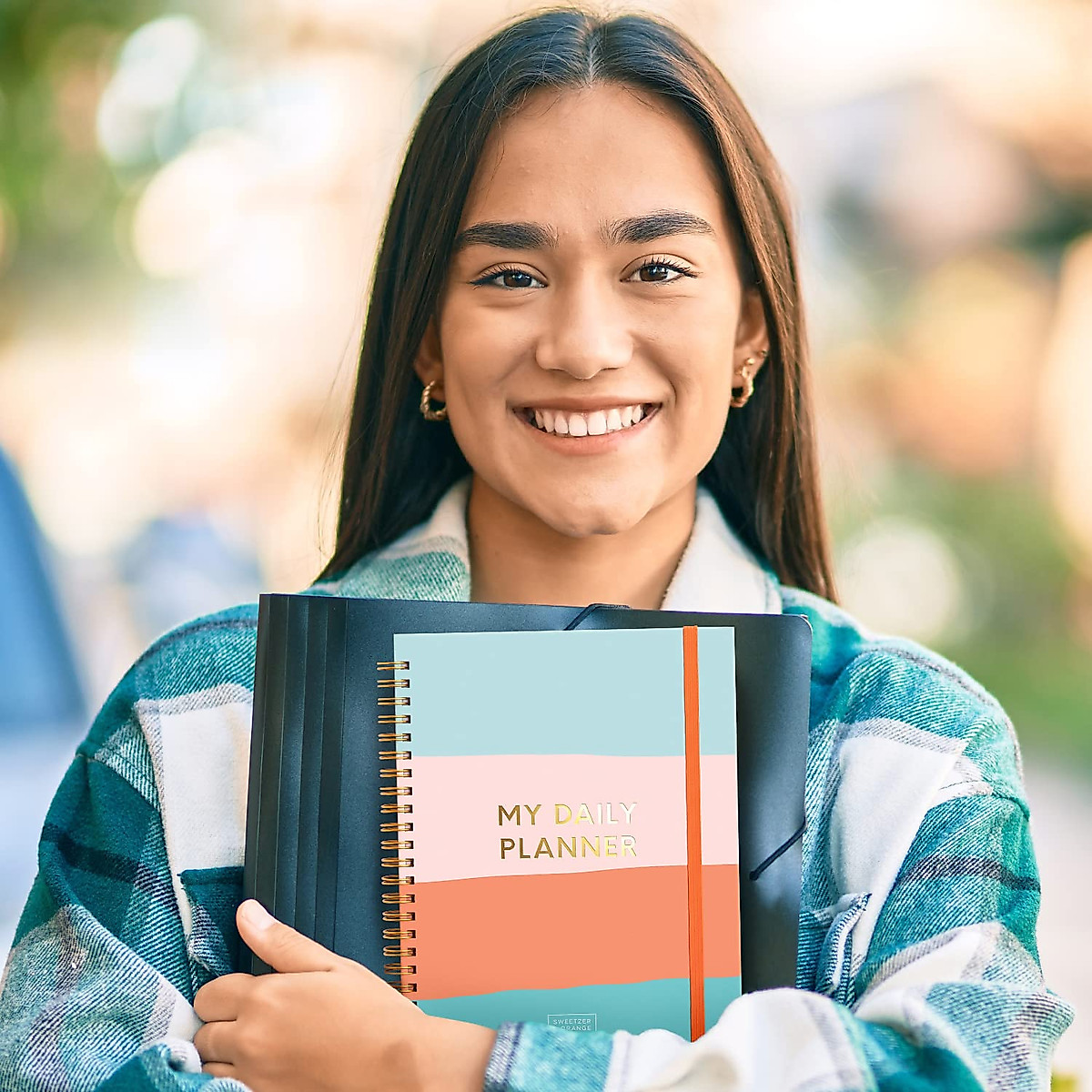 Sweetzer & Orange Undated Planner with Meal, Habit and Routine Tracker, Daily To Do List - Weekly and Monthly Goal Agenda Foil Notebook Organizer for 2023, Students, College, Work, ADHD, Fitness, Productivity