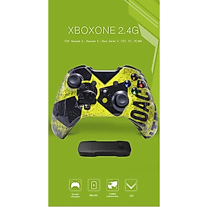 ETAMOON Wireless Gaming Controller compatible with Windows PC, USB Charging, LED Backlight (Black-yellow)