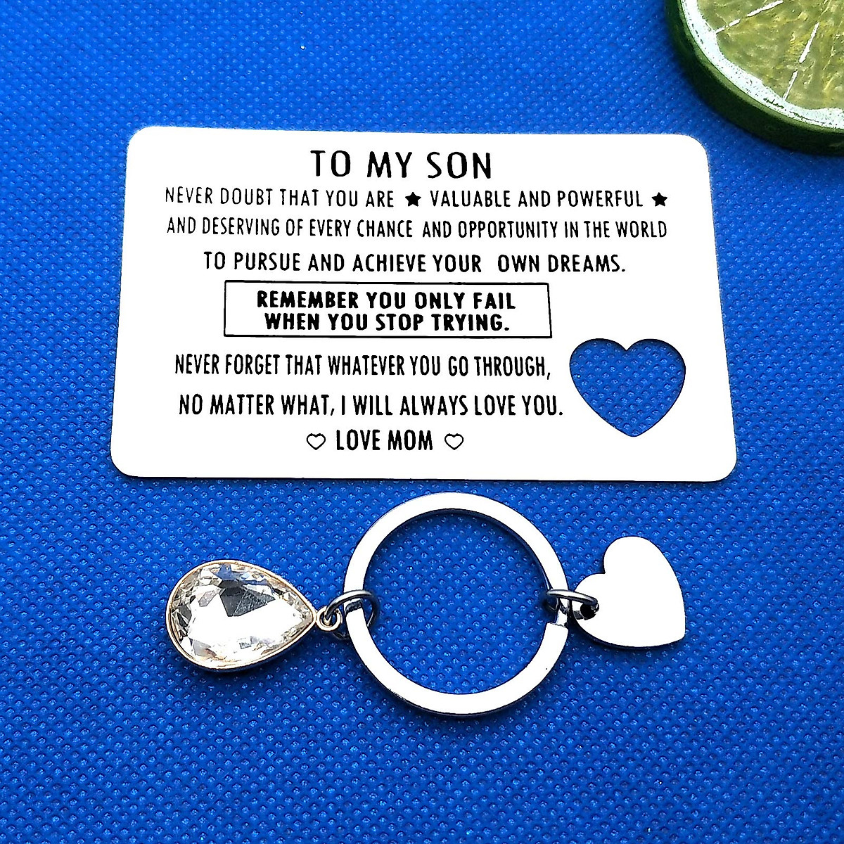 Engraved Wallet Insert Card for Son from Mom, Inspirational Gifts for Son, Son Wallet Card Gifts, Stainless Steel Son Birthday Card, Graduation Gifts Christmas Deployment Gifts for Son