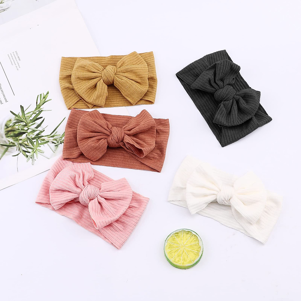 DRESHOW BQUBO Baby Nylon Headbands Hairbands Hair Bow for Girls Newborn Infant Toddlers Hair Accessories