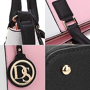 Large Tote Bags Vegan Leather Purses and Handbags for Women Top Handle Ladies Shoulder Bags Satchel Hobo 2pcs Set Pink