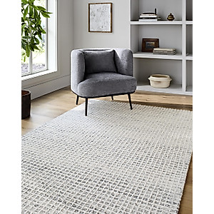 Livabliss x Vivir Andreas Modern Area Rug, 8' x 10', Light Gray, (8' x 10')