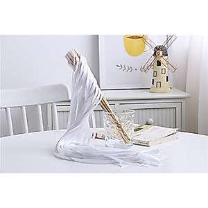 Wishprom Ribbon Stick Wands Streamers for Wedding Party Favor (White-30PCS)