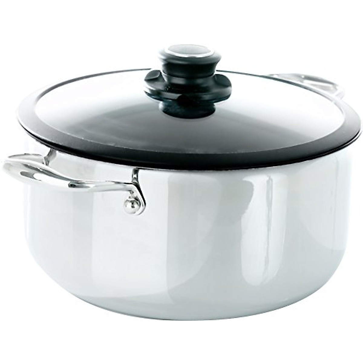 Black Cube Quick Release Cookware Stockpot with Lid, 11-Inch/ 7.5 Quart
