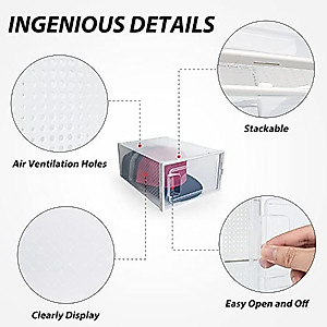 Apobabo Hat Organizer for Baseball Caps, Transparent Dust-Free Cap Rack Box Display, Easy Assembly Stackable Hat Storage System