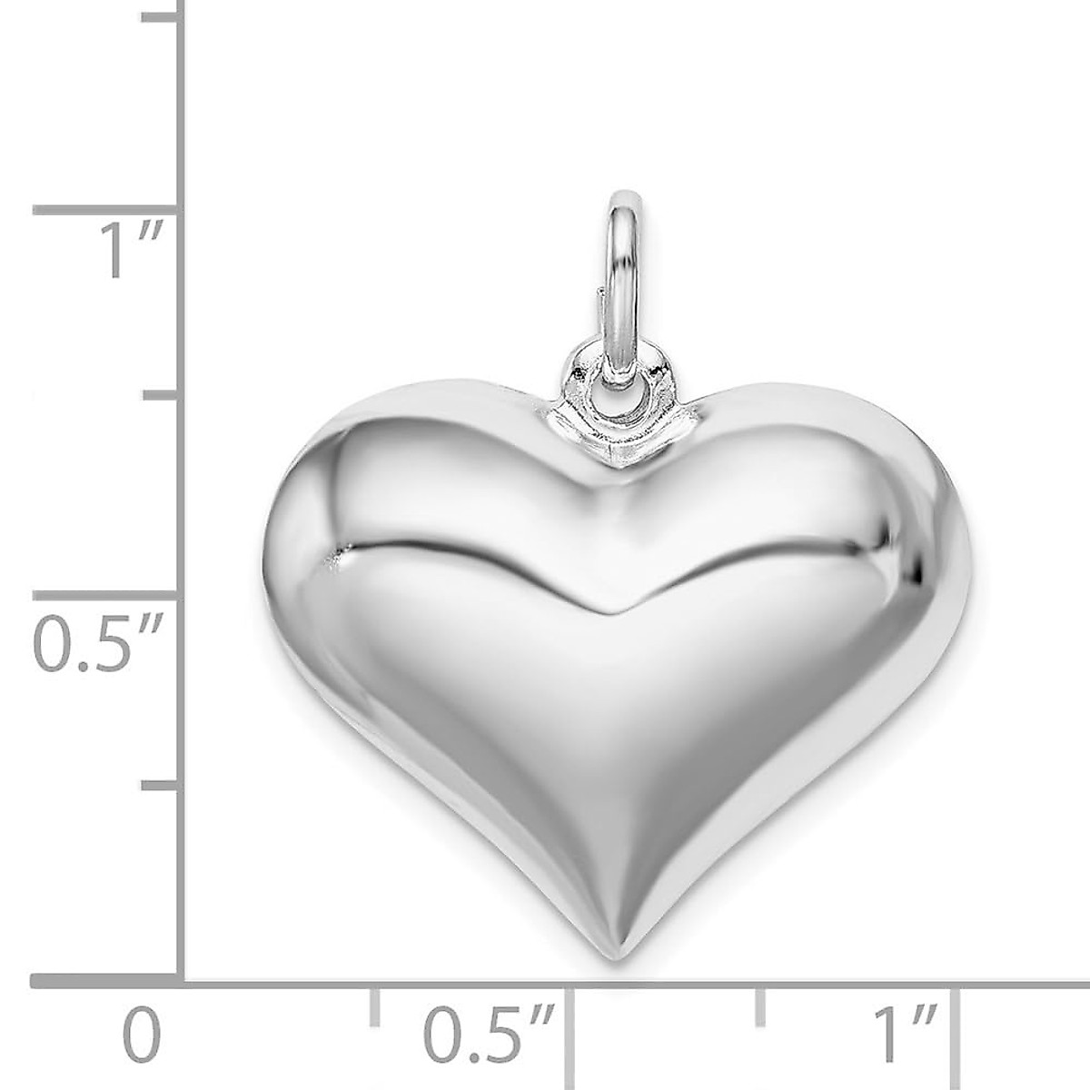 Auriga Fine Jewelry Sterling Silver Rhodium-plated Puffed Heart Pendant Gift for Women
