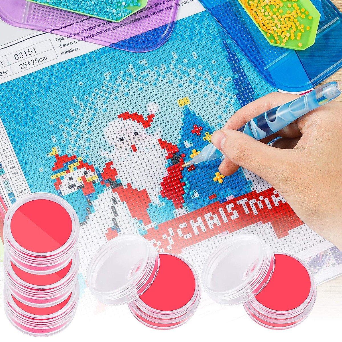 20 Pcs Diamond Art Wax Refills Glue for Diamond Art Painting 10 Pack Diamond Art Wax, DIY Diamond Paint Wax Holder Case with Clay Storage Box for Diamond 3D Painting Embroidery Accessories