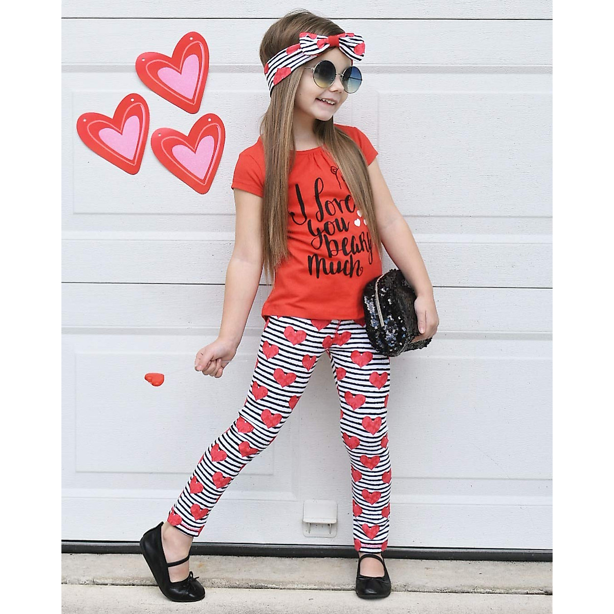 Unique Baby Girls I Love You Beary Much Valentine's Day Outfit (7)