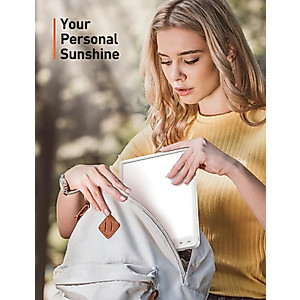 sympa Lamp, Sun Lamp with 10,000 Lux UV-Free, Lamp with Stepless Brightness, Sunlight Lamp with 3 Color Temperatures & 3 Timer, Happy Lamp with Rotatable Stand for Home Office