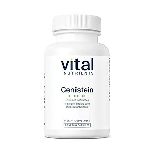 Vital Nutrients Genistein | Easily Absorbed Isoflavones for Bone Health Support* | Vegan Supplement | Gluten and Dairy Free | Non GMO | 60 Capsules