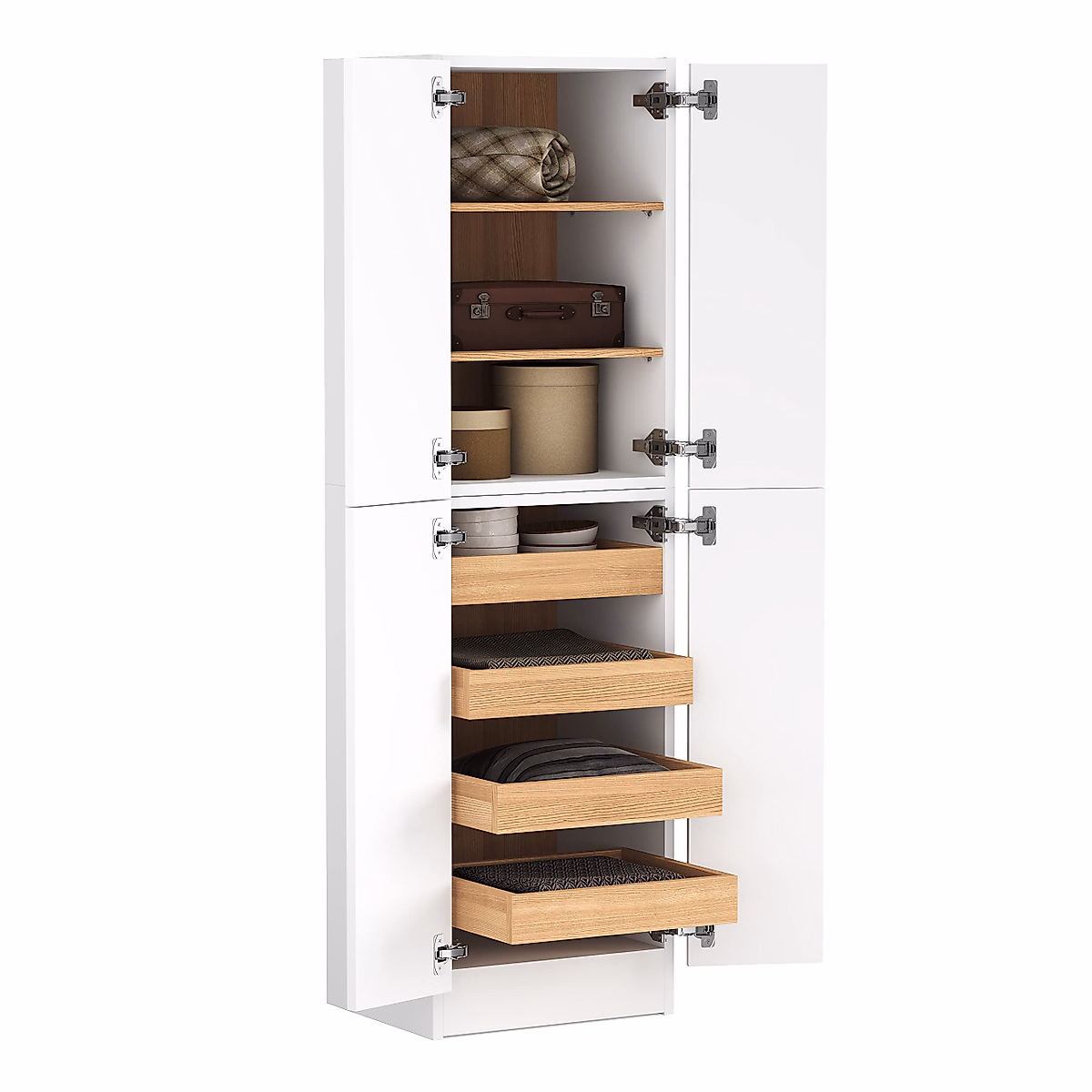 Apollo Direct (2 pc) 165 Degree Hinges Soft Close, Clip-on, Cam Adjust, Zero Protrusion for Lazy Susan Corner cabinets, Pull Out Drawer cabinets, Closets, Garage cabinets, mounting Plates (Included)