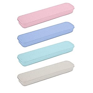 SOLUSTRE Cutlery Sets 4pcs Travel Tableware Storage Boxes Portable Flatware Box Utensils Cutlery Case Fork Spoon Chopsticks Utensils Holder for Camping Picnic Travel Utensils