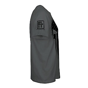 Fantastic Tees USA American Skull Patriotic Shirts for Men T-Shirt (Charcoal, 5XL)