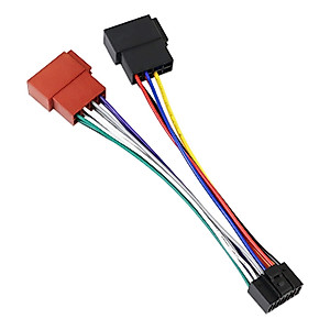 16 Pin ISO Car Radio Wiring Harness Adapter Compatible with Kenwood JVC Aftermarket Stereo Radio Connector