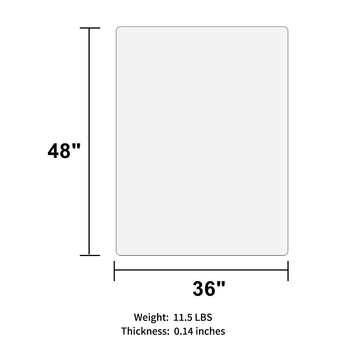 HEADMALL Rolling Chair Mat for Carpet Office Chair Floor Mats for Carpeted Floors 36 x 48 Inches Rectangle Clear Heavy Duty 0.14 Inches Thick (48x36 Inches)