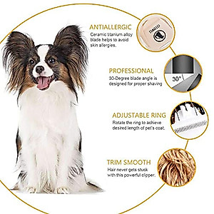 Dog Clippers Cordless Grooming Kit Professional Horse Detachable Blade with 4 Comb Guides，Low Noise Pet Rechargeable Tools for Small & Large Dogs Cats Pets