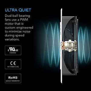 AC Infinity AIRPLATE T8 White, Quiet Cooling Dual-Fan System 6" with Thermostat Control, for Home Theater AV Cabinets