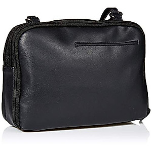 MultiSac womens Zippy Triple Compartment Crossbody Bag Cross Body, Black (Vintage Nappa), One Size US