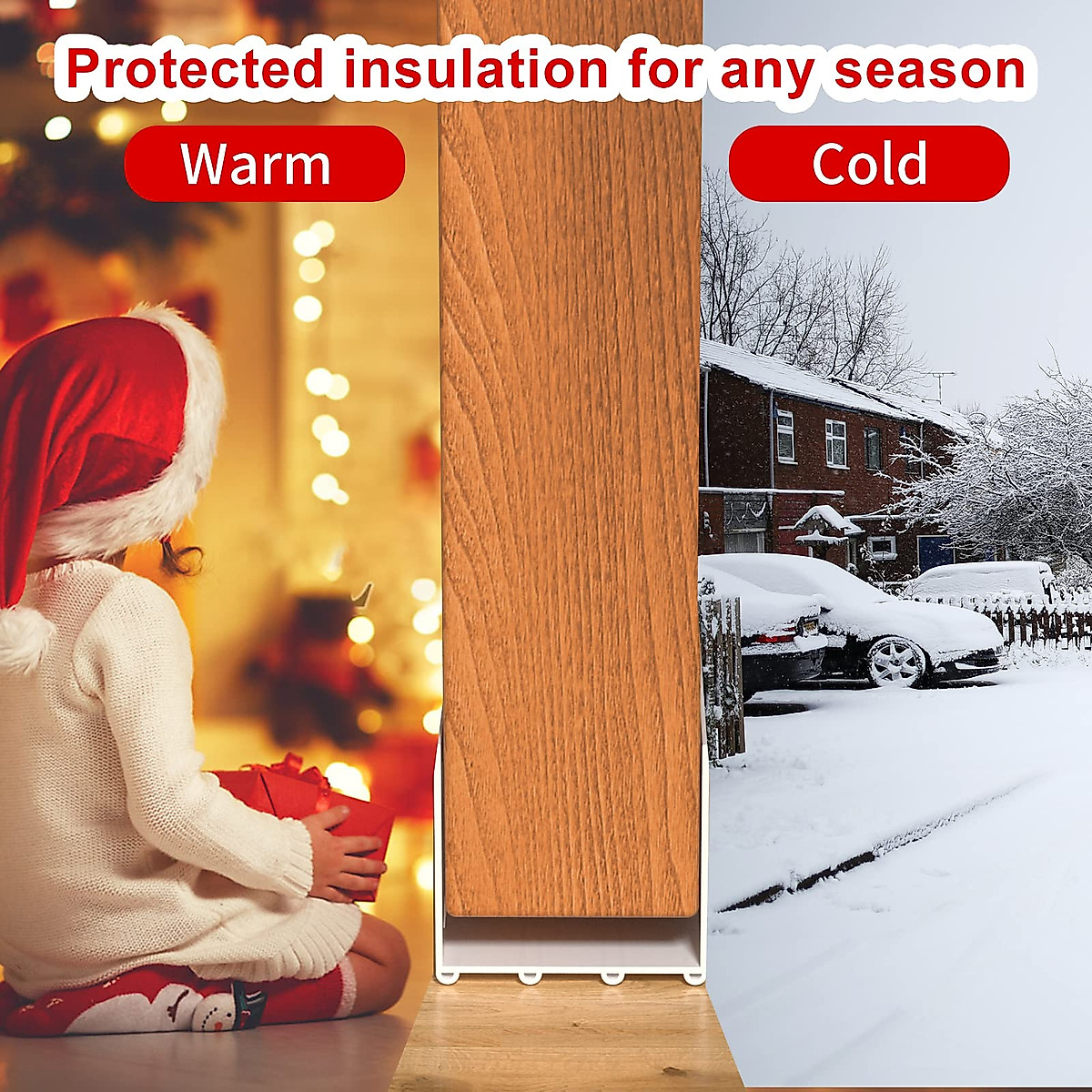 Door Draft Stopper, Cuttable Draft Stopper for Bottom of Door, Strong Adhesive Door Sweeps for Exterior Doors 39” Length (White)