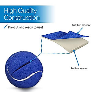 RMS Walker Glide Balls - A Set of 4 Balls with Precut Opening for Easy Installation, Fit Most Walkers (Blue)