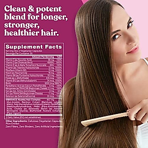 Vibrance Hair Growth Vitamins for Women – Grow Hair Faster, Healthier, and Stronger with Potent MultiBlend of Biotin & OptiMSM – Supports Thicker, Shinier Hair & Regrowth – 60 Vegetarian Soft Capsules