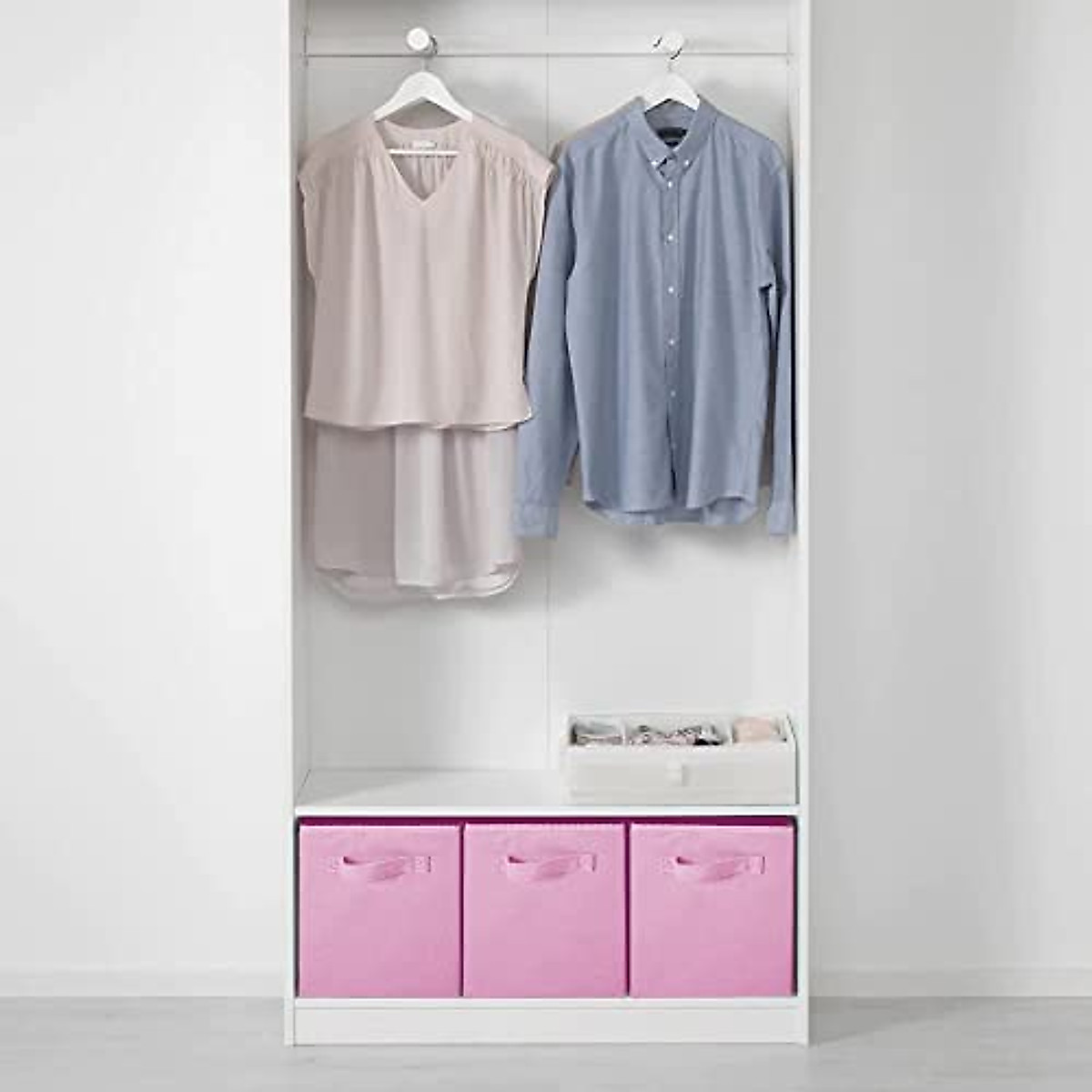 ShellKingdom Storage Bins, Foldable Fabric Storage Cubes and Cloth Storage Organizer Drawer for Closet and Toys Storage, 2 Pack (Pink)