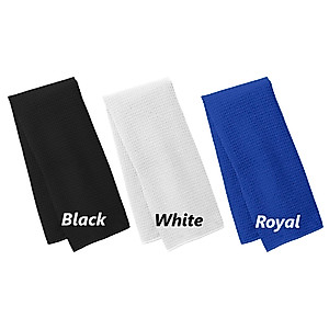 My Little Doc Personalized Football Towel, Workout, Gym, Waffle Microfiber, Embroidered Name, Monogrammed Sports Gift, Black