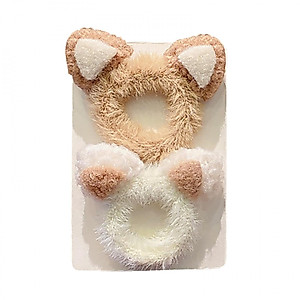 ZITIANY 2 PCS Furry Hair Ties Cute Animal Fluffy Hair Scrunchies Elastic Hair Bands Fuzzy Bobbles Ponytail Holders Hair for Women Girls A02#Bear Ears 2PC hair styling accessories