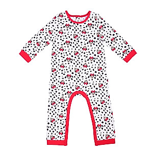 Disney Baby 3 Pack Minnie Coveralls, Red, 12 Months