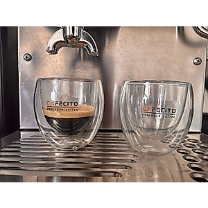 Cafecito Espresso Coffee Cafecito Double Wall Espresso Glass Cups | 80ml Espresso Shot Glass Cups Set of 2 Shot Cups Set