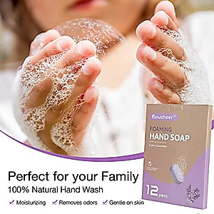 flowcheer Foaming Hand Soap Tablet Refills-12 pack Hand Wash Tablets-Make 132 FL OZ of Liquid-Lavender Fragrance Soap Refills Tablets for Using With Foaming Dispenser(Not Included) Only