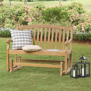 Cambridge Casual Superior Indonesian Arie Outdoor Glider Bench, OneSize, Natural Teak