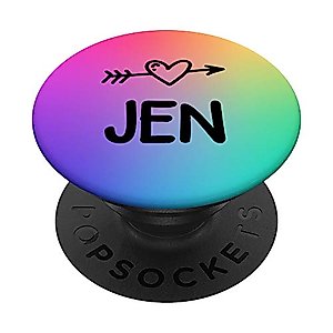 Jen Gift Rainbow Watercolor Black Heart Arrow Jen