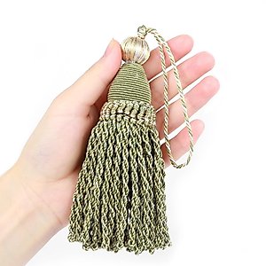 Fenghuangwu 2 Pcs 6" Large Key Tassel with 4.3" Loop Elegant Hand Crafted Tassels