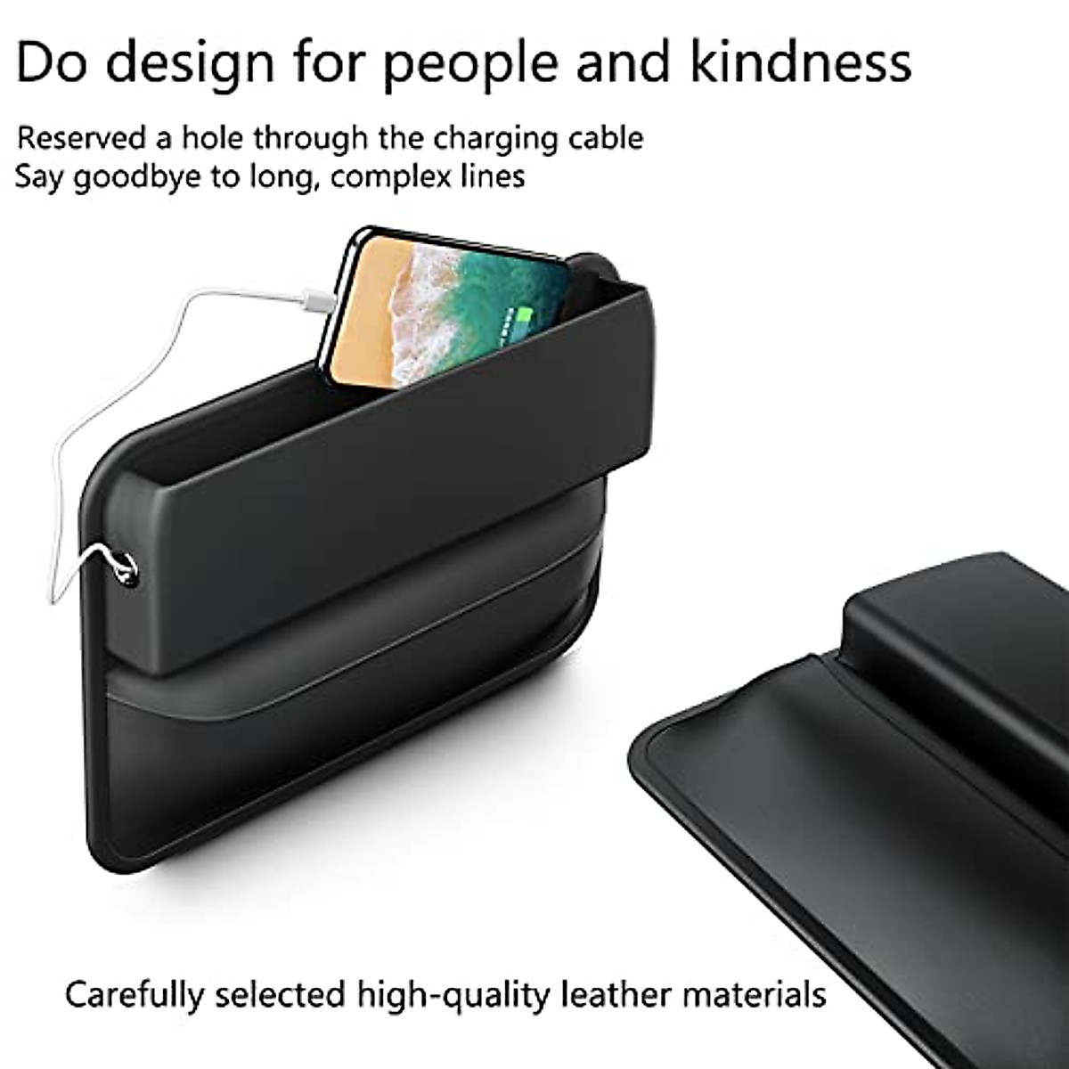 MDee Car Seat Gap Filler for Toyota, Universal Fit Car Seat Gap Organizer, Premium Leather Car Seat Storage Box, Adjustable Stop Seat Organizer Drop and Storage Front Seat for Phones, Cards, Keys