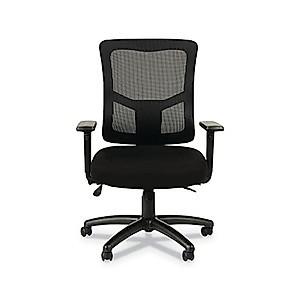 Alera Elusion II Series Mesh Mid-Back Synchro Seat Slide Chair, Supports Up to 275 lb, 17.51" to 21.06" Seat Height, Black