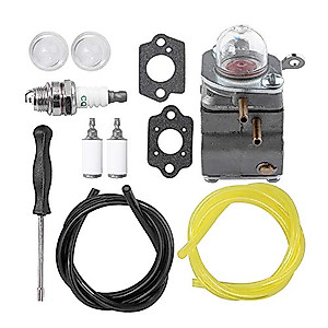 WT973 Carburetor for Bolens BL110 BL160 BL425 Cub Cadet BC210 BC280 CC212 CS202 SS270 String Trimmer Brushcutter Carb Kit with Fuel Filter Fuel Lines Spark Plug