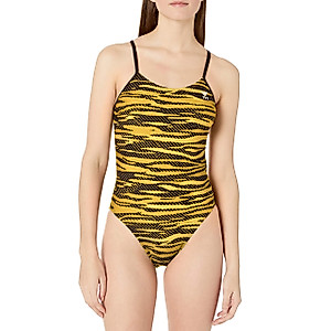 TYR Womens Crypsis Cutoutfit, Black Gold, 34
