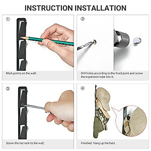 Mkono Hat Organizer for Baseball Caps, Set of 2 Vertical Hat Rack for Wall Holds up to 18 Hats, Baseball Cap Organizer Hat Hanger Holder Cap Storage Display Hook for Bedroom Closet Entryroom