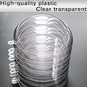 Jishi Clear Plastic Ornaments 10-Pack Christmas Ornament Fillable Balls for DIY Crafts, Christmas Tree Decor, Wedding Party, Xmas Holiday Home Decorations, Large Open Decorative Hanging Ornaments 80mm