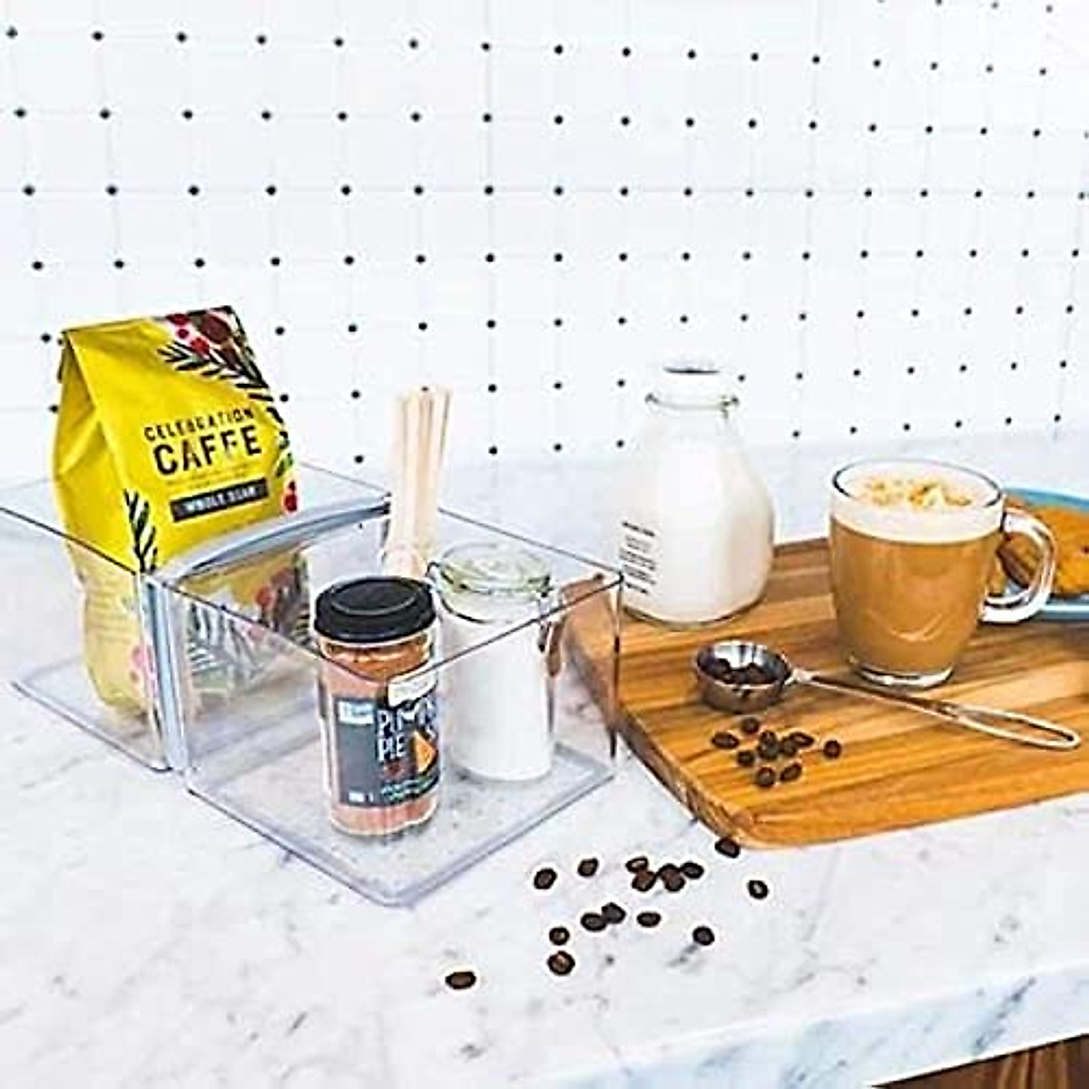 madesmart Fridge Portable Tote/Condiment Caddy, 12.19 x 5.69 x 4.38 in (30.96 x 14.45 x 11.11 cm), Light Grey