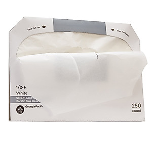 Pacific Blue Basic Disposable Toilet Seat Covers by GP PRO (Georgia-Pacific), 1/2 Fold, 47046, 250 Covers Per Pack, 20 Packs Per Case, White