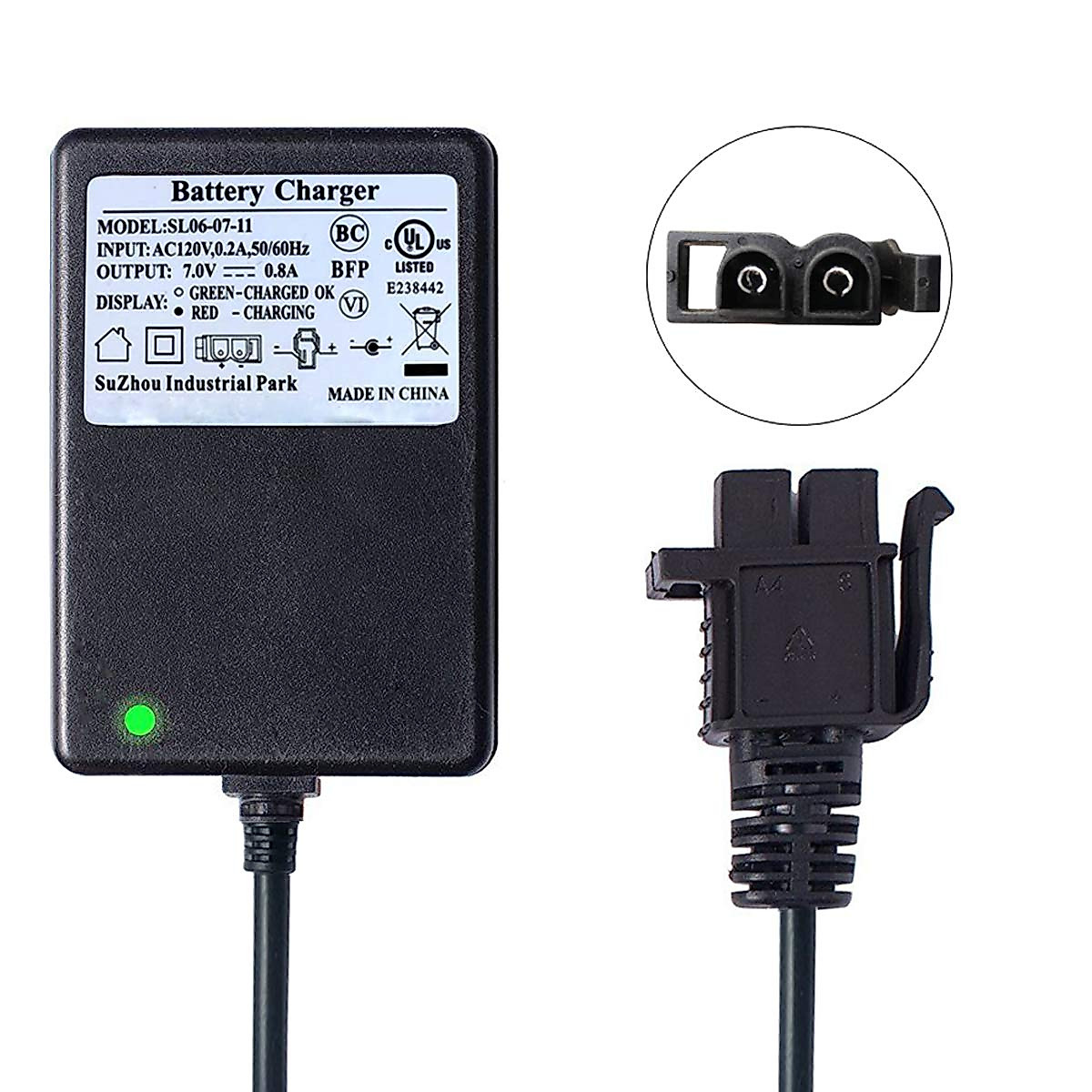 6V Charger for Kids Ride On Car 6 Volt Battery Charger for Frozen Scooter Batman Car Minnie Mouse 3-Wheel Scooter Ripper Swirl YFZ450 B-Type Plug